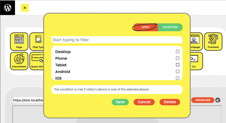 Device condition – WP Shifty
